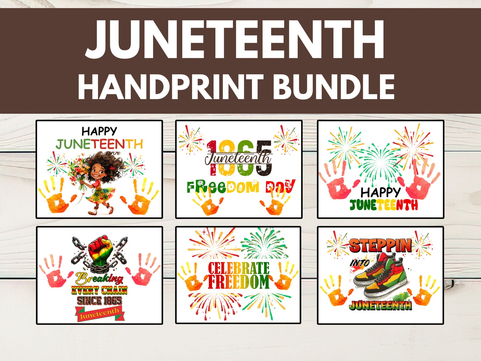 Juneteenth Handprint Craft 6 Designs, Juneteenth Craft for Kids ...