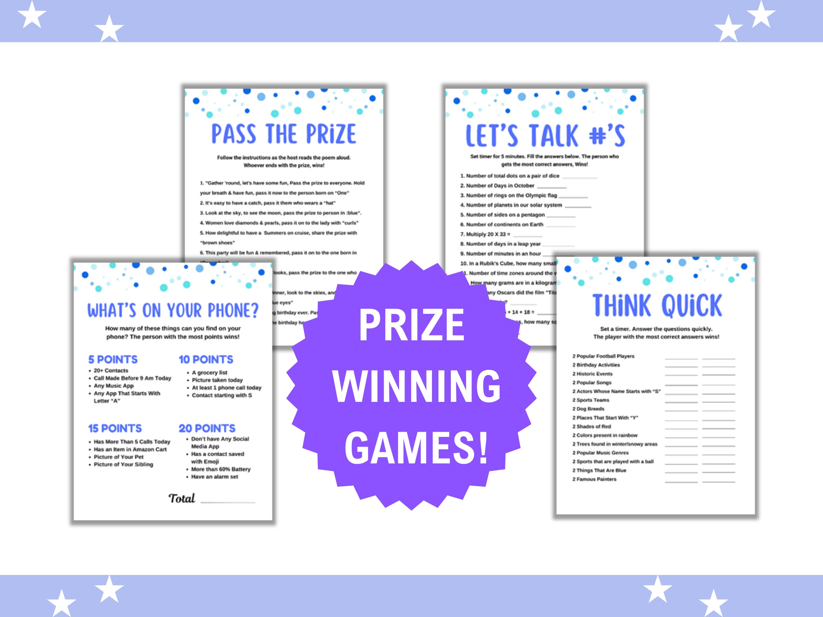 Birthday Games Bundle for Him, Who Knows the Birthday Boy Best ...