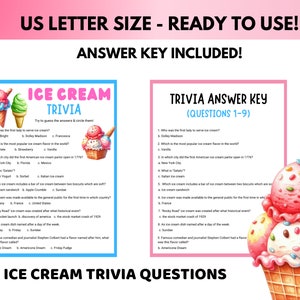 Ice Cream Trivia Game, Ice Cream Party, Ice Cream Themed Bridal Shower ...