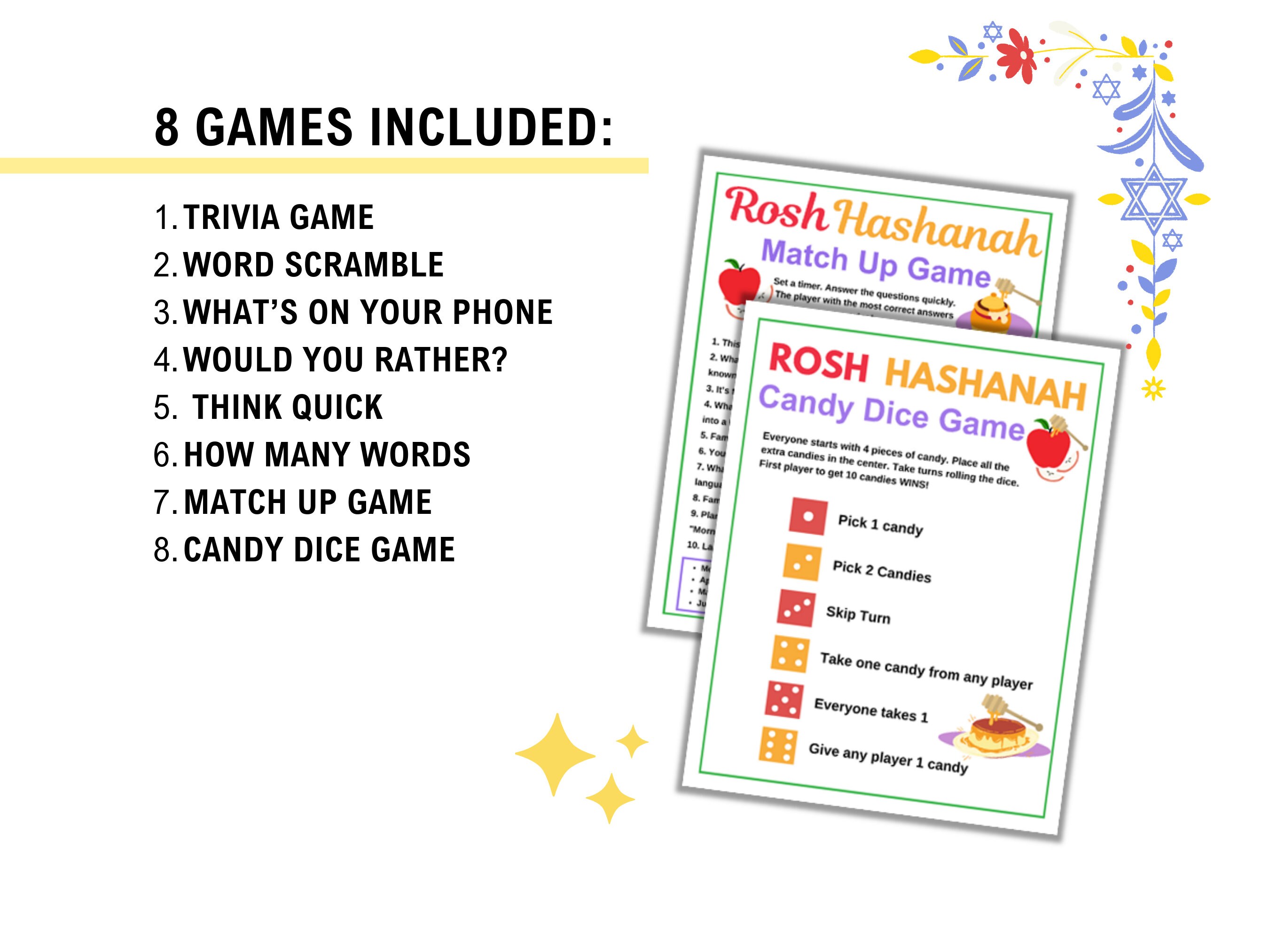 Rosh Hashanah Games Bundle, Rosh Hashanah Trivia, Would You Rather ...