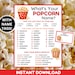 What's Your Popcorn Name Game With Name Tags + Popcorn Name Sign ...
