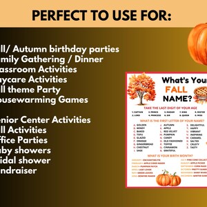 What's Your Fall Name Game With Fall Name Tags + Fall Sign, Fall Party ...