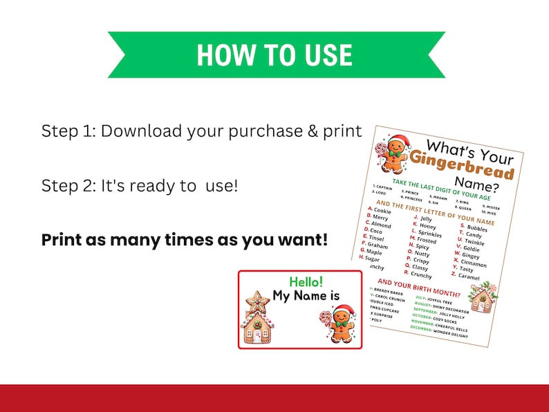 What's Your Gingerbread Name Game + Name Sign & Name Tags, Gingerbread ...