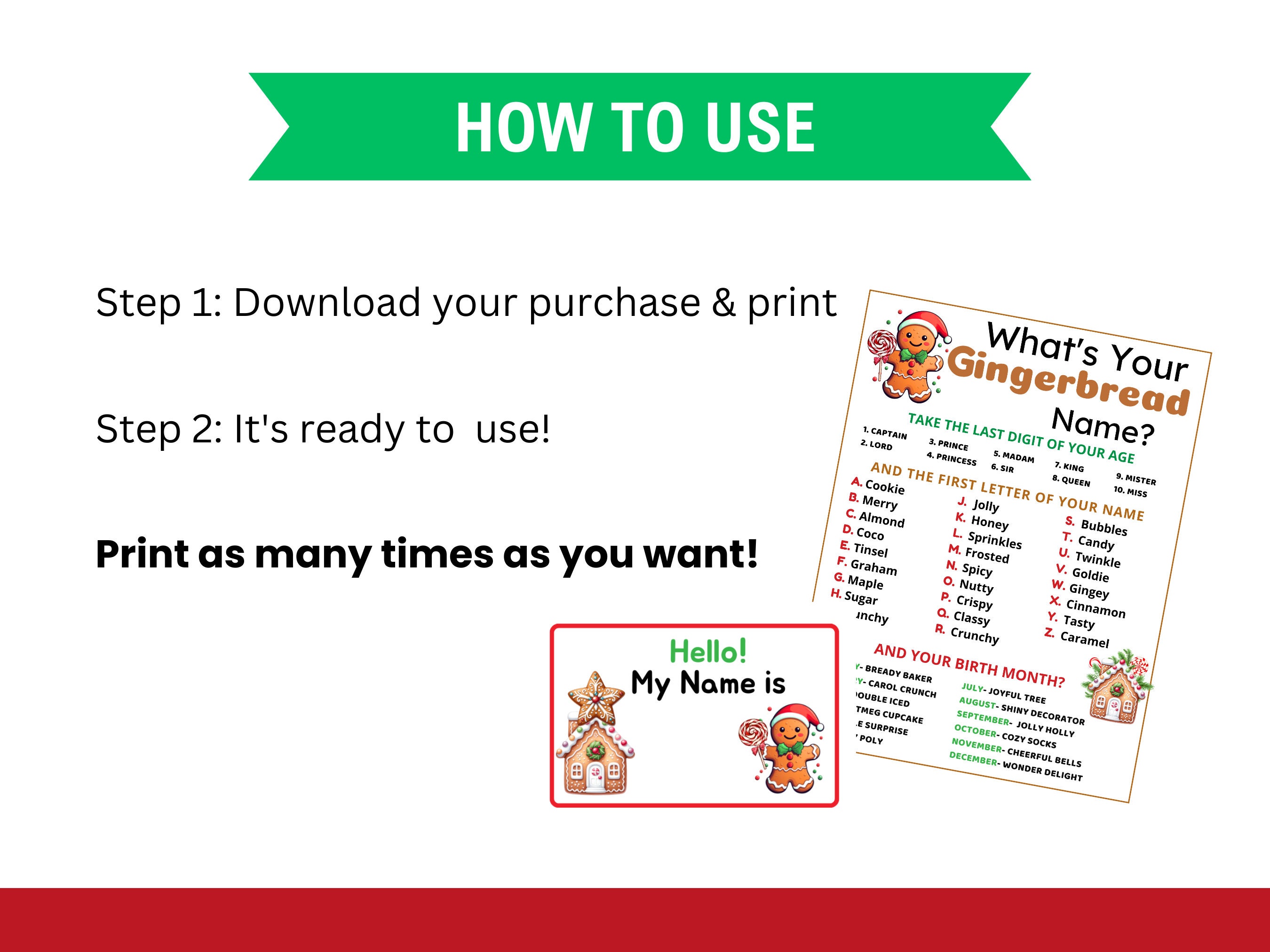 What's Your Gingerbread Name Game + Name Sign & Name Tags, Gingerbread ...