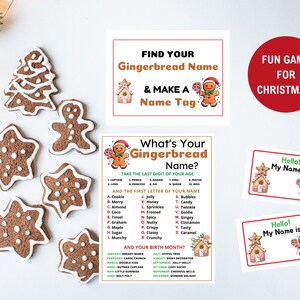 What's Your Gingerbread Name Game + Name Sign & Name Tags, Gingerbread ...