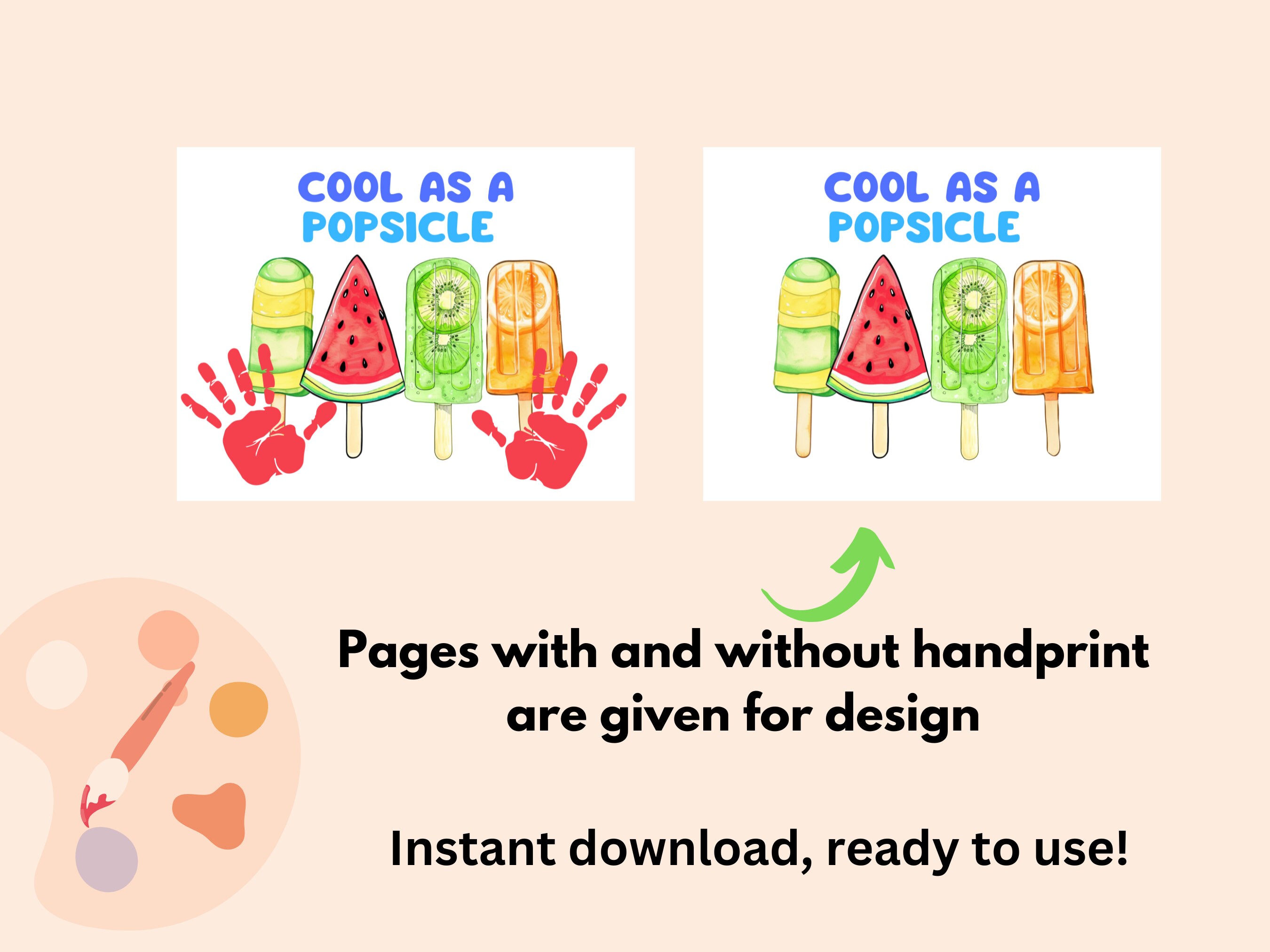 Popsicle Handprint Craft, Summer Handprint Craft, Popsicle Footprint ...