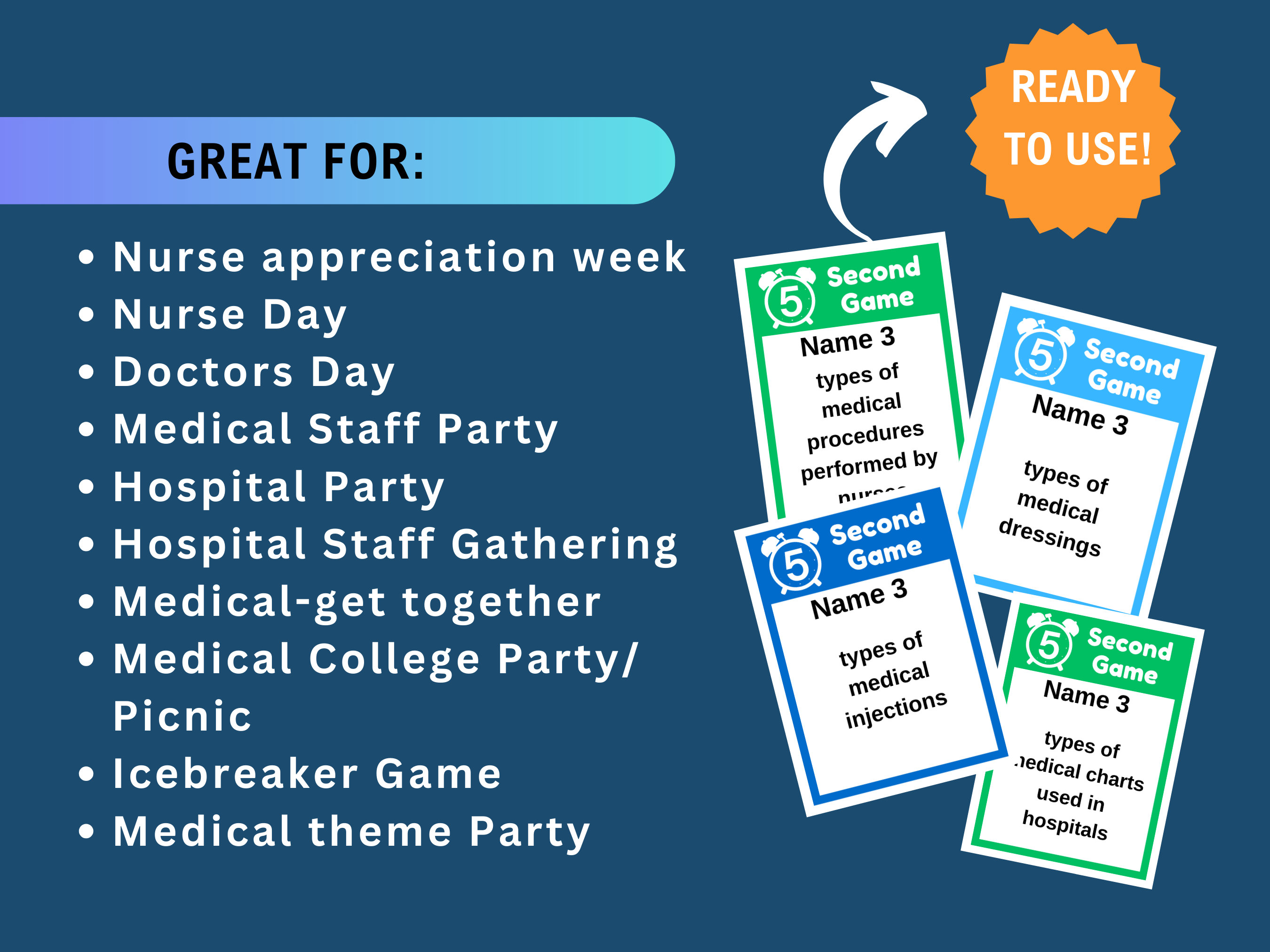 Nurse Games, 5 Second Game for Nurse Party, Medical Games, Nurse Week ...