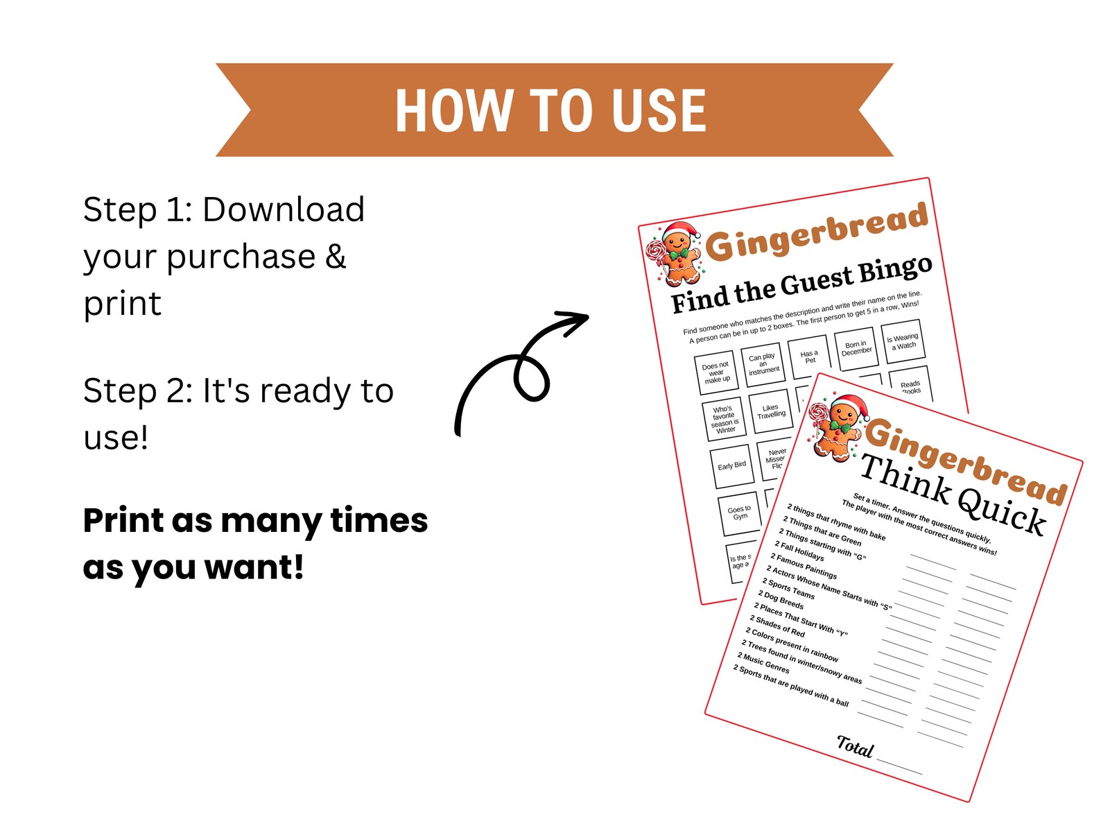 Gingerbread Game Bundle 11 Games, Christmas Games, Holiday Party Game ...