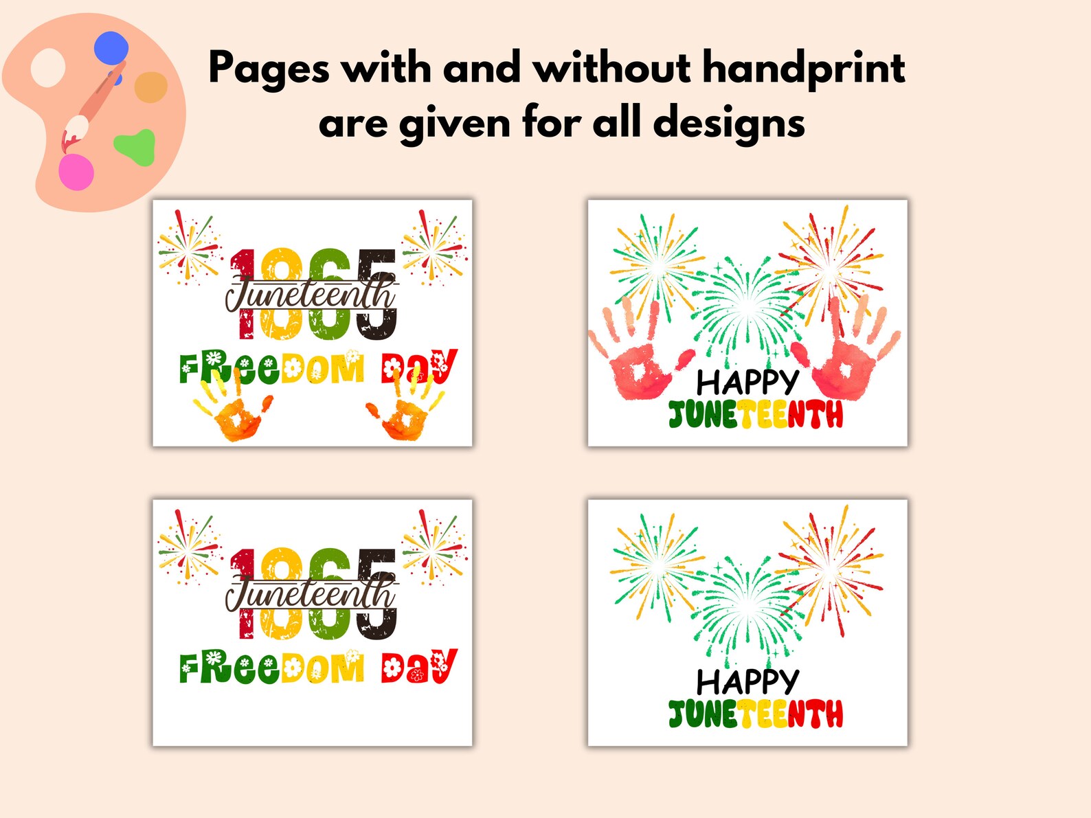 Juneteenth Handprint Craft 6 Designs, Juneteenth Craft for Kids ...