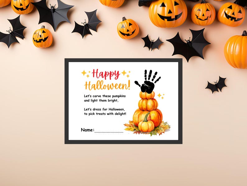Pumpkin Handprint Art Printable, Pumpkin Poem Handprint Printable ...