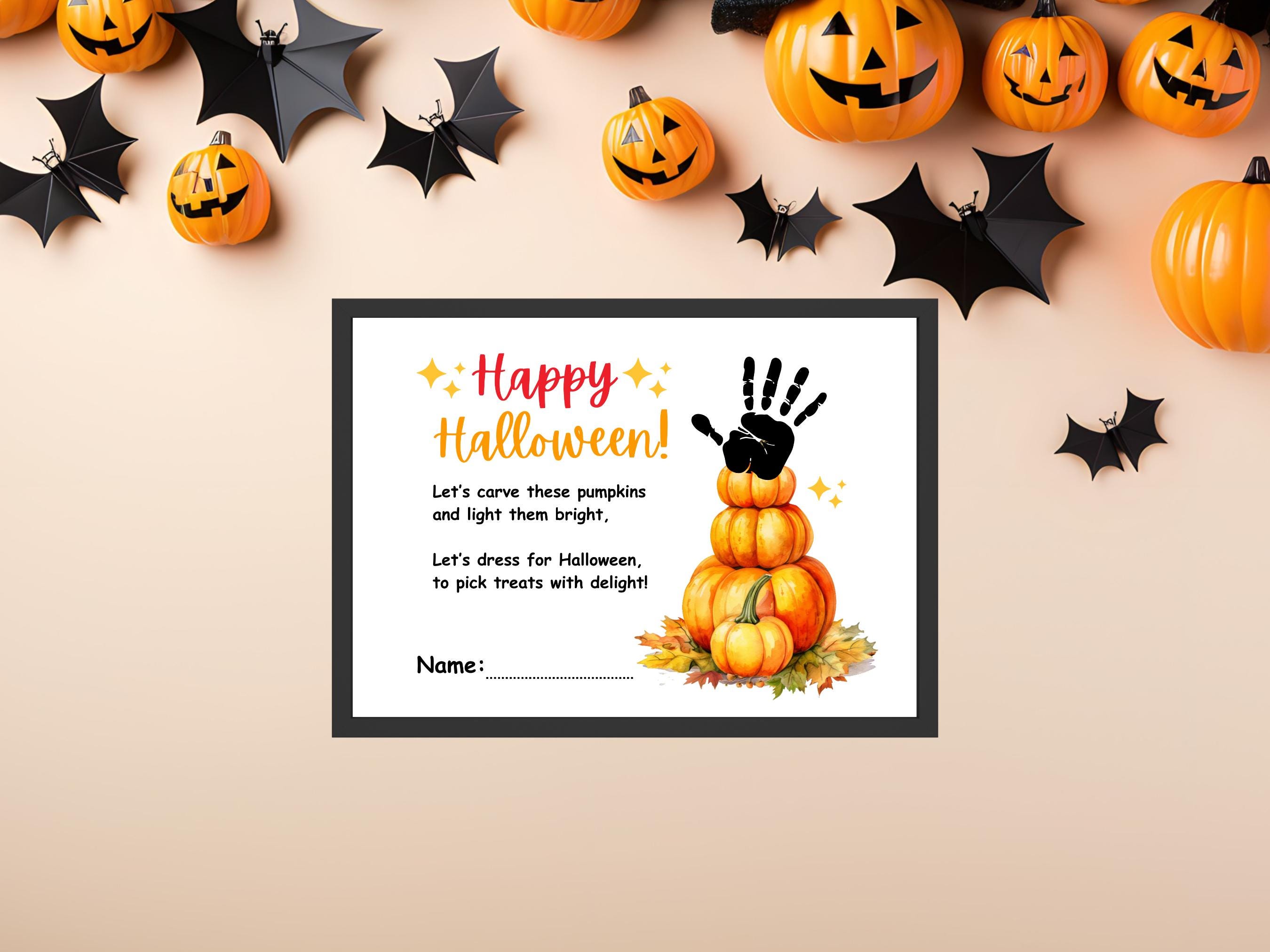 Pumpkin Handprint Art Printable, Pumpkin Poem Handprint Printable ...