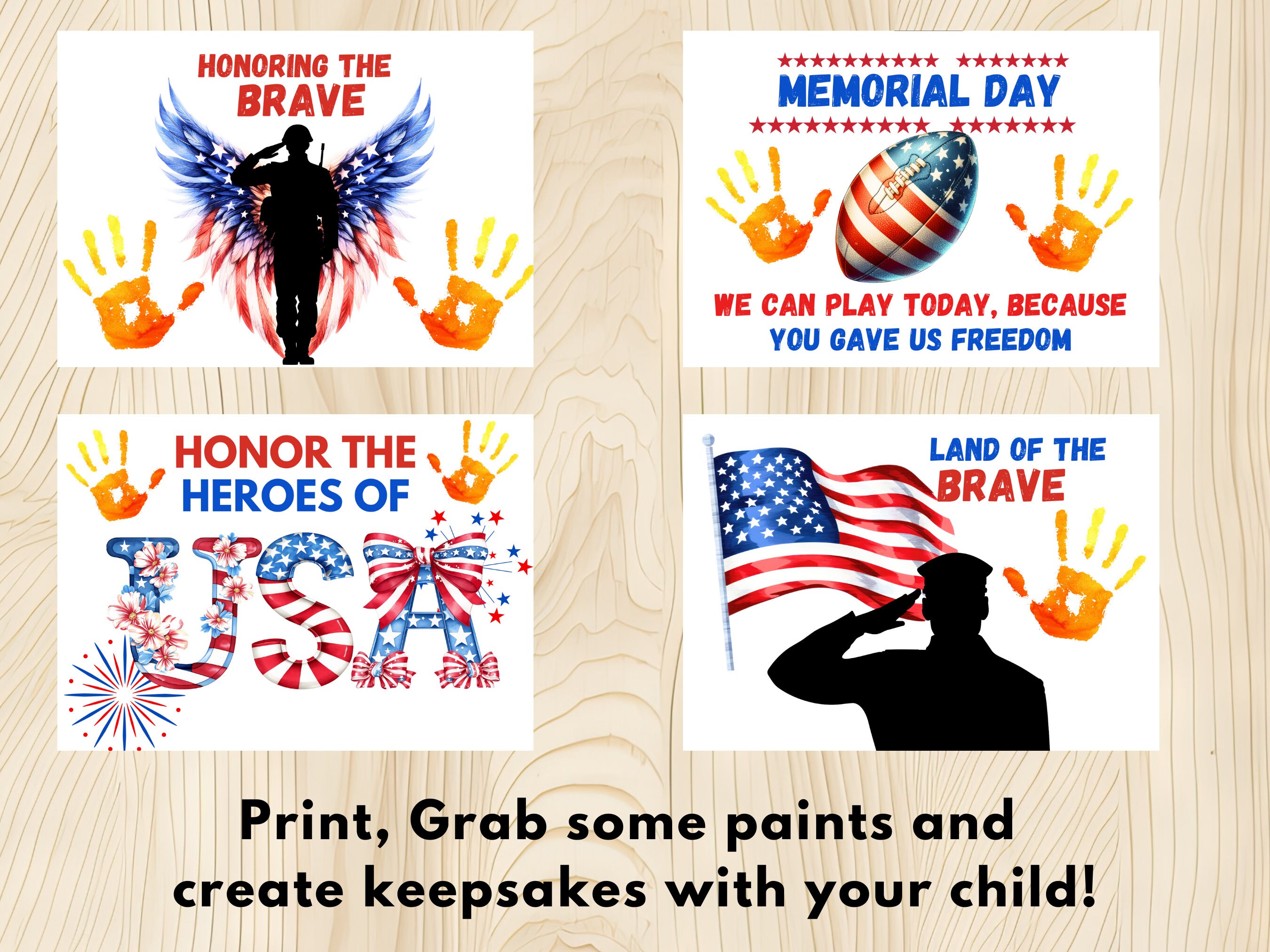 Memorial Day Handprint Bundle, Patriotic Activity, Memorial Day 2024 ...