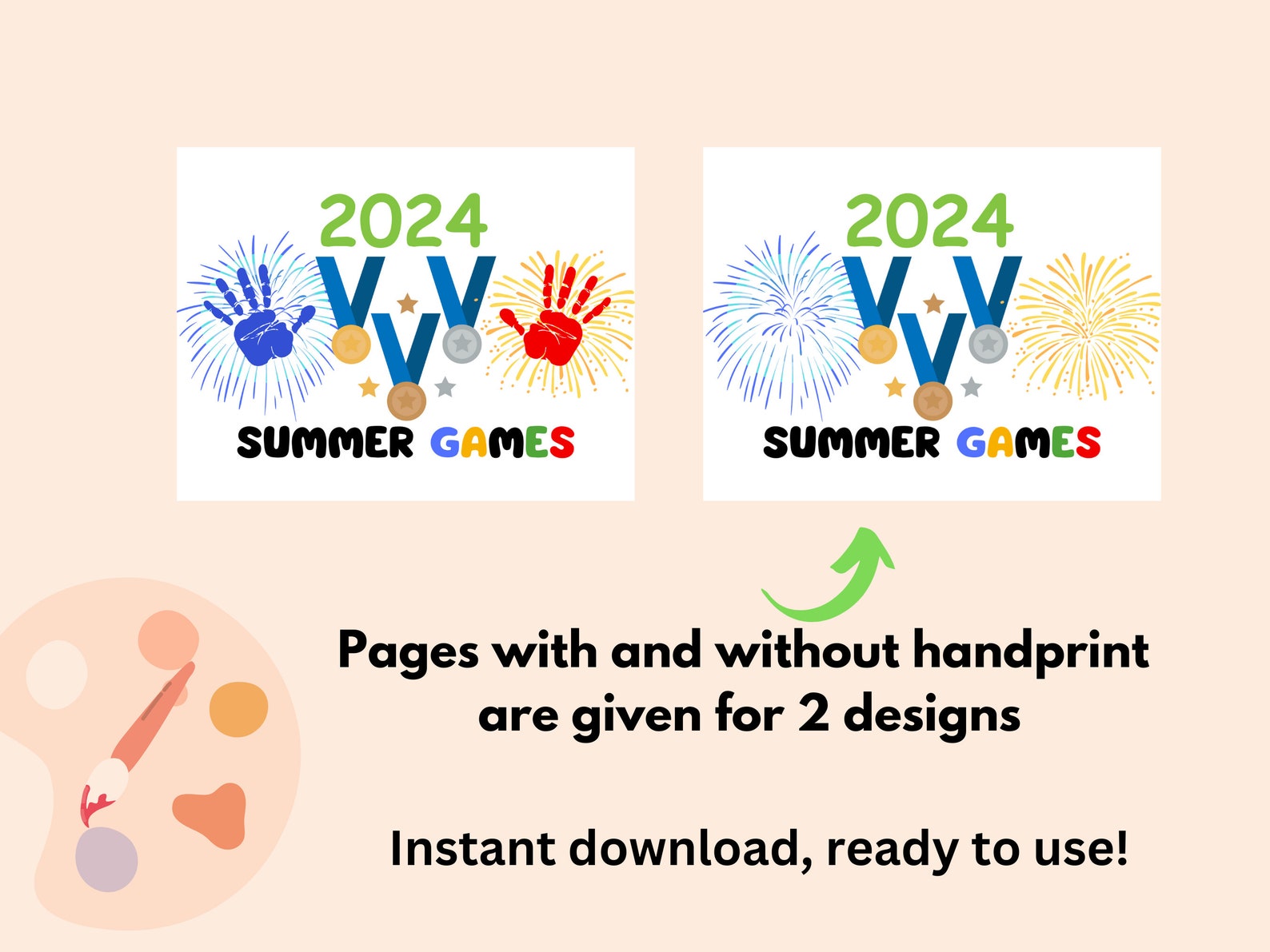 2024 Summer Games Handprint Art Bundle, 2024 Paris Games, International ...