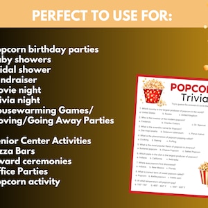 Popcorn Trivia Game, Popcorn Bar Activity, Popcorn Bar Baby Shower ...