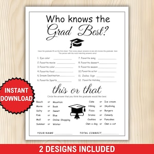 Graduation Game, Who Knows the Graduate Best, Graduation Trivia Game ...