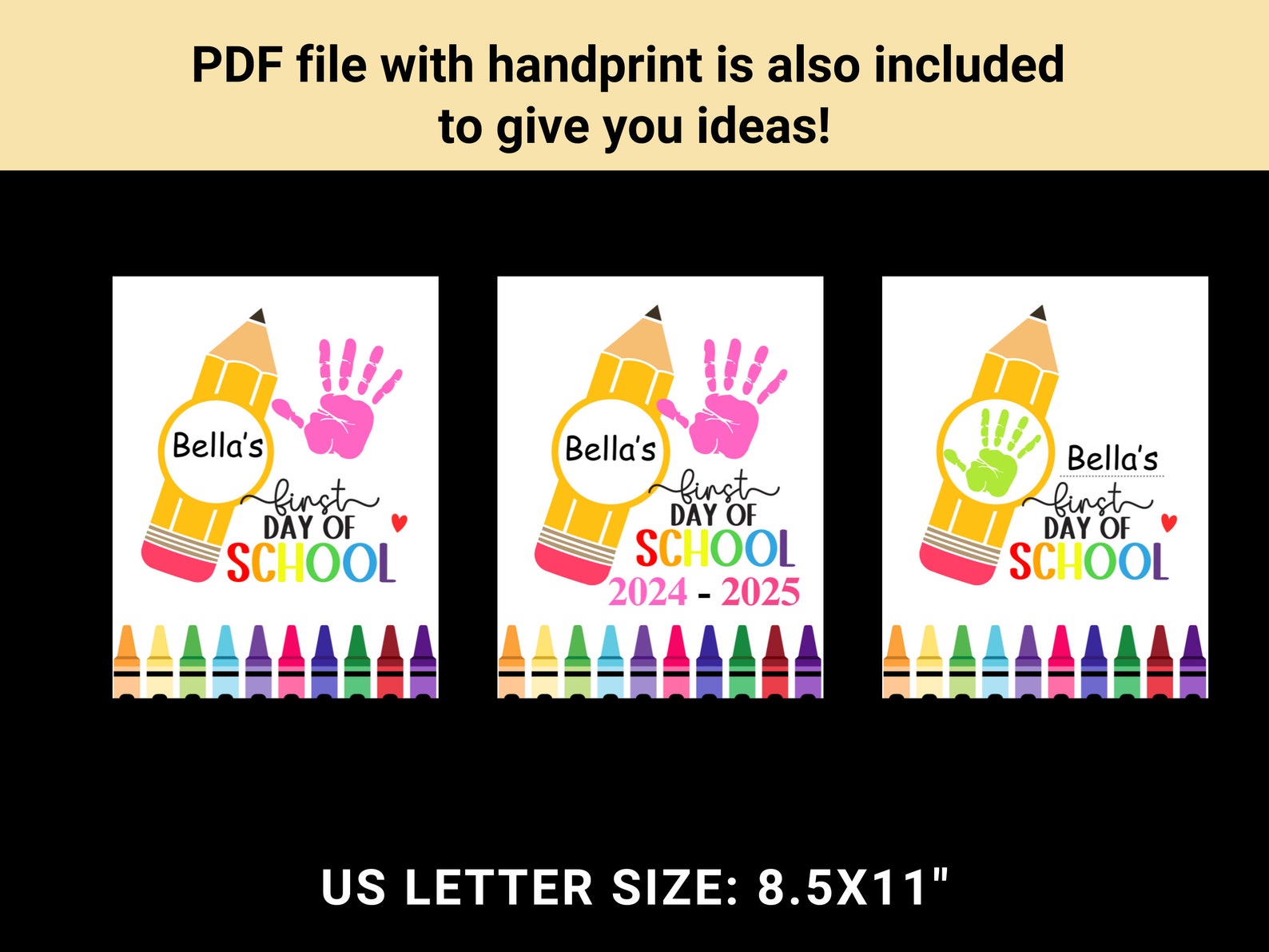 First Day of School Handprint Craft, Back to School Craft, 1st Day ...