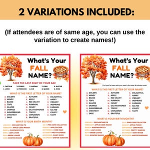 What's Your Fall Name Game With Fall Name Tags + Fall Sign, Fall Party ...