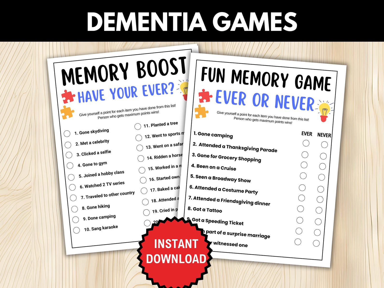 Dementia Games Ever or Never, Dementia Activities, Brain Games, Memory ...