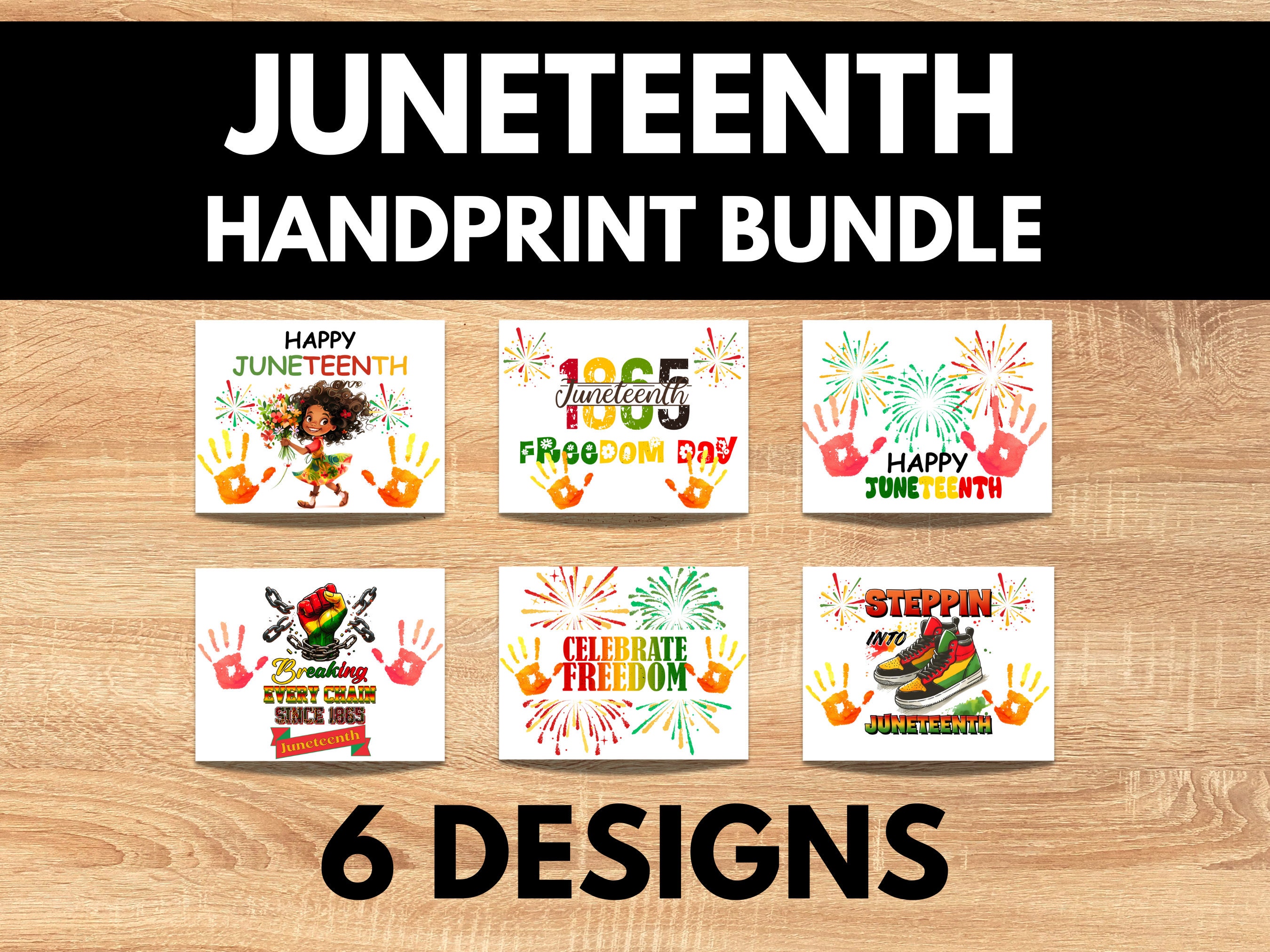Juneteenth Handprint Craft 6 Designs, Juneteenth Craft for Kids ...