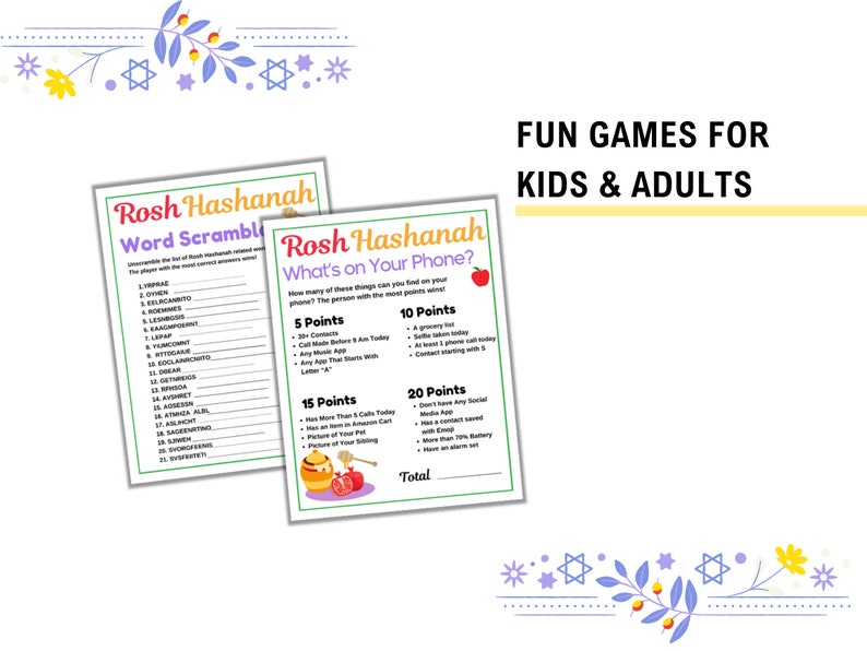 Rosh Hashanah Games Bundle, Rosh Hashanah Trivia, Would You Rather ...