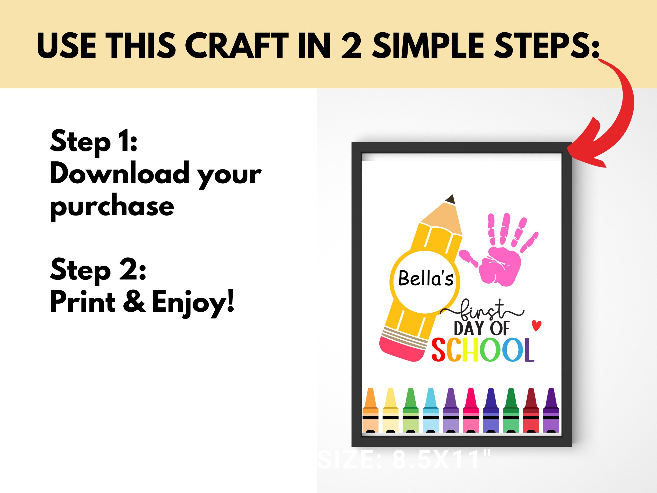 First Day of School Handprint Craft, Back to School Craft, 1st Day ...