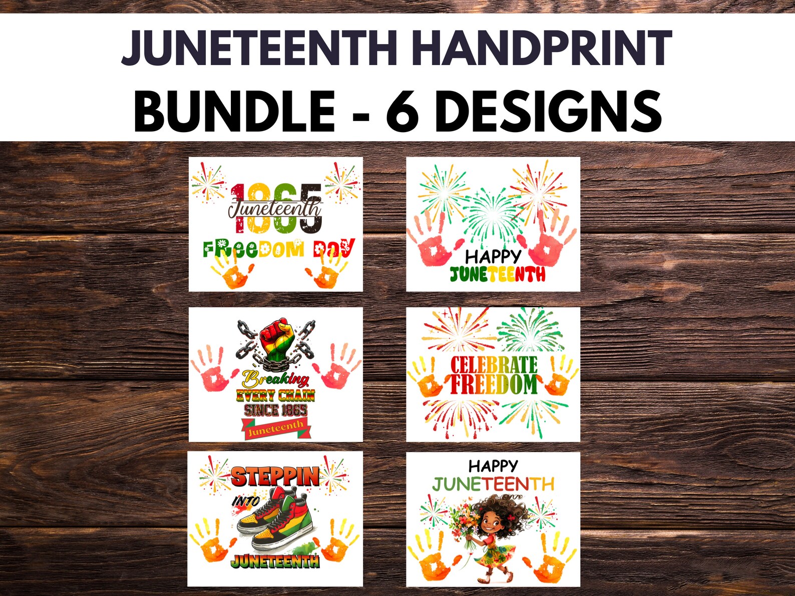 Juneteenth Handprint Craft 6 Designs, Juneteenth Craft for Kids ...