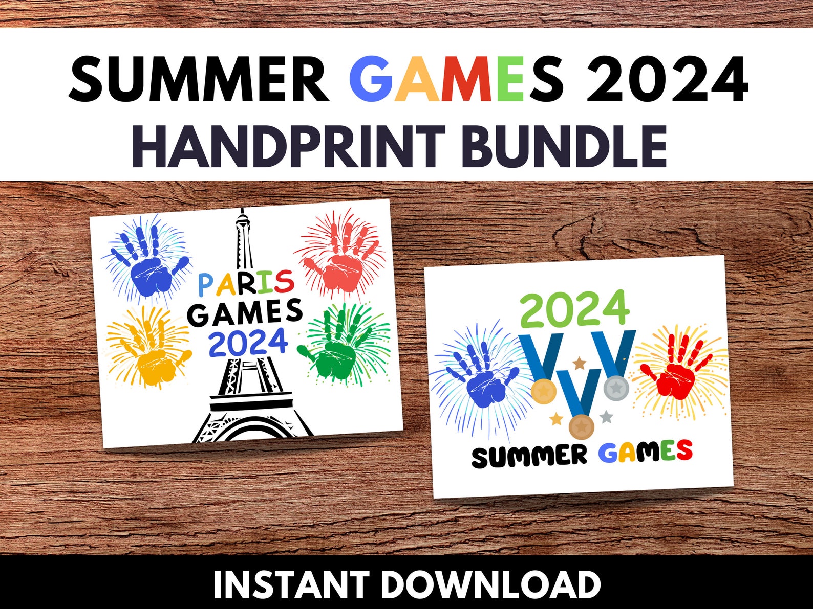 2024 Summer Games Handprint Art Bundle, 2024 Paris Games, International ...