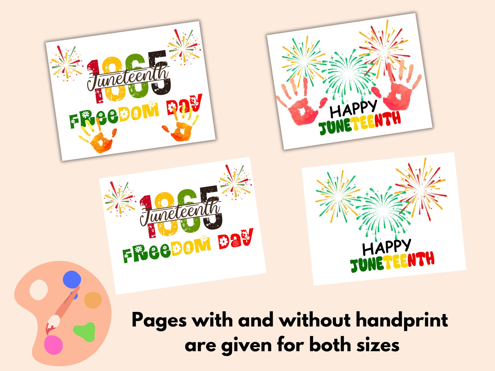 Juneteenth Handprint Craft 6 Designs, Juneteenth Craft for Kids ...