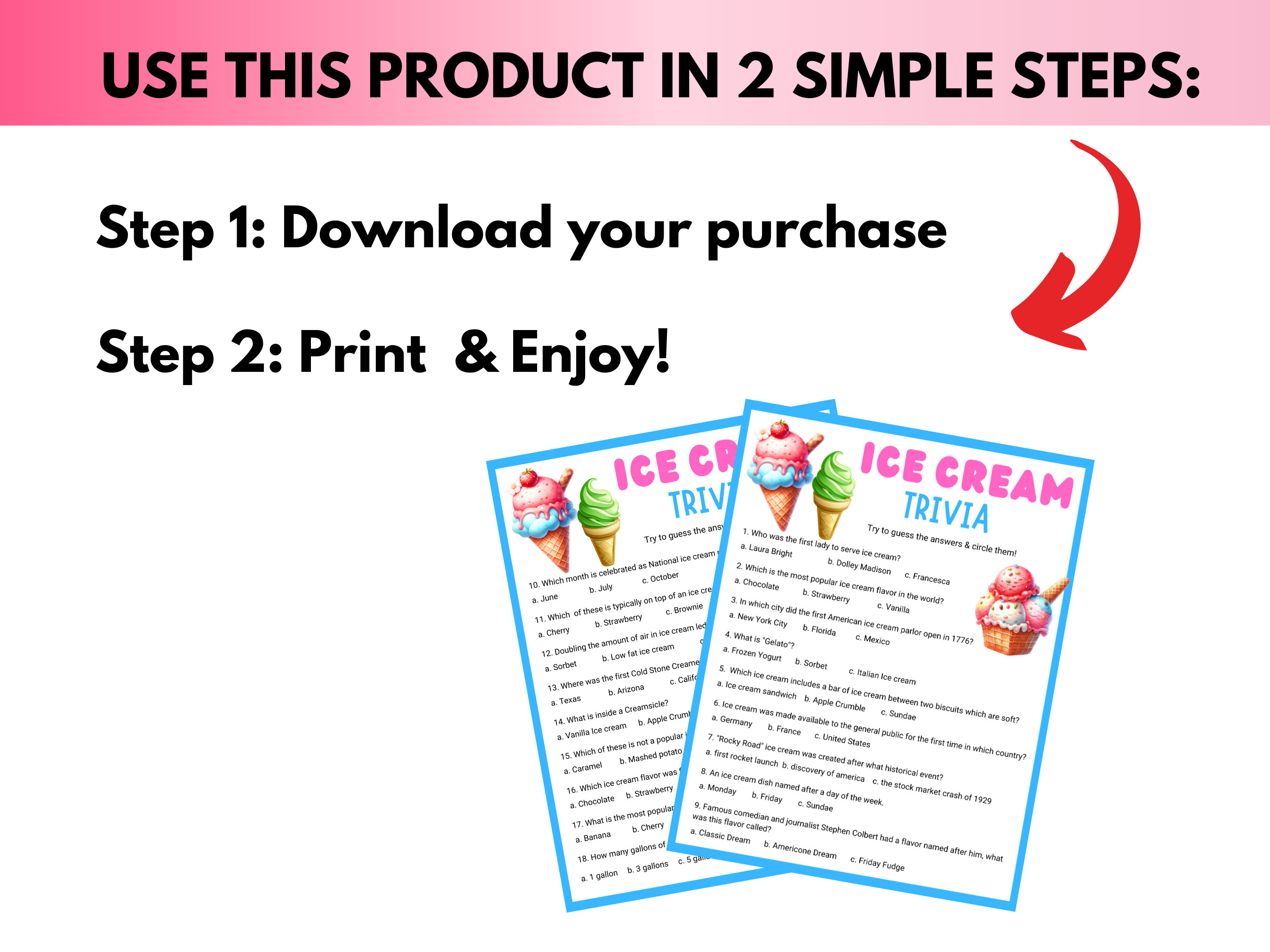 Ice Cream Trivia Game, Ice Cream Party, Ice Cream Themed Bridal Shower ...