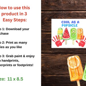 Popsicle Handprint Craft, Summer Handprint Craft, Popsicle Footprint ...