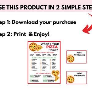 What's Your Pizza Name With Name Tags + Pizza Name Sign, Pizza Day ...