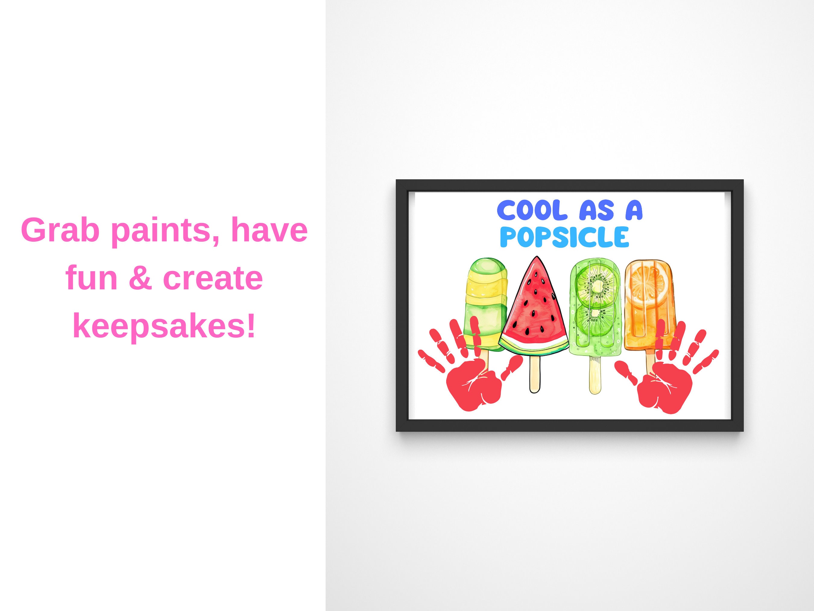 Popsicle Handprint Craft, Summer Handprint Craft, Popsicle Footprint ...