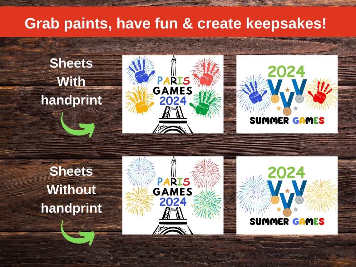 2024 Summer Games Handprint Art Bundle, 2024 Paris Games, International ...