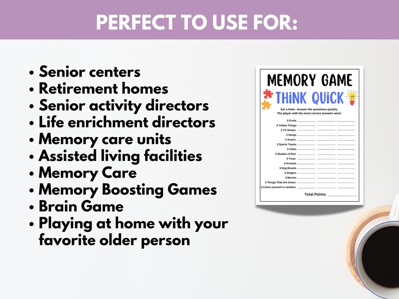 Dementia Games Bundle -14 Fun Games, Dementia Activities, Brain Games ...