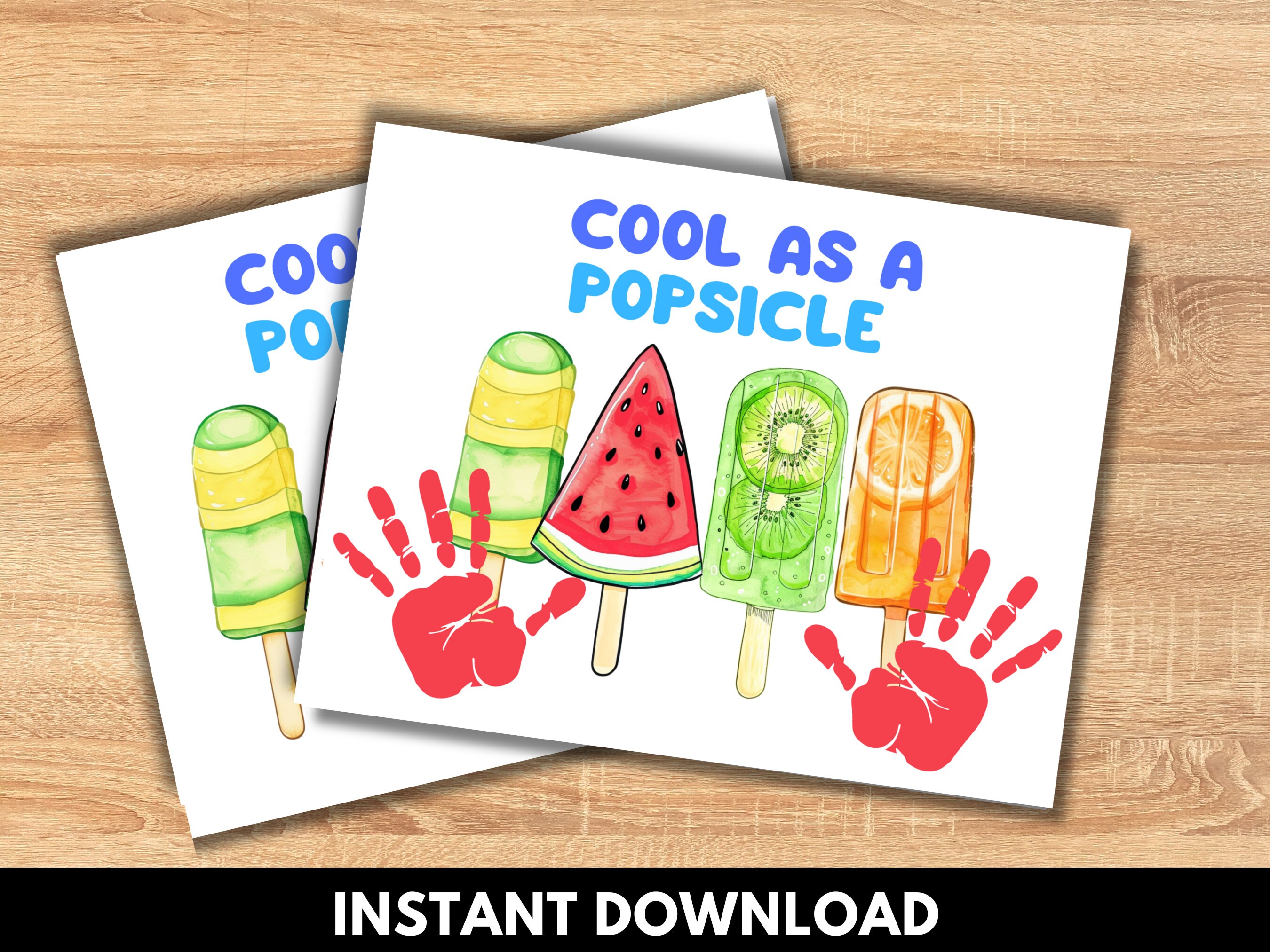 Popsicle Handprint Craft, Summer Handprint Craft, Popsicle Footprint ...
