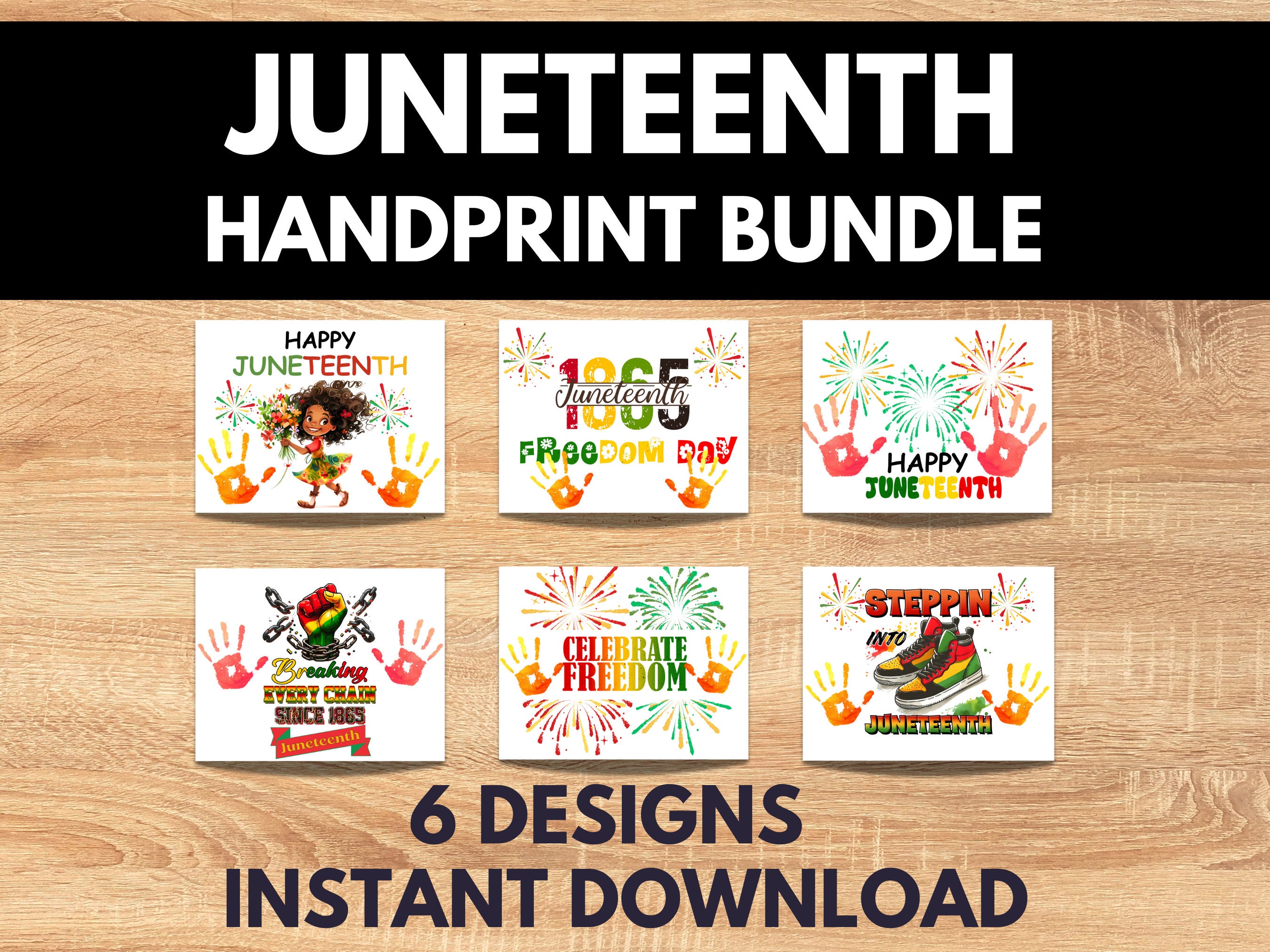 Juneteenth Handprint Craft 6 Designs, Juneteenth Craft for Kids ...