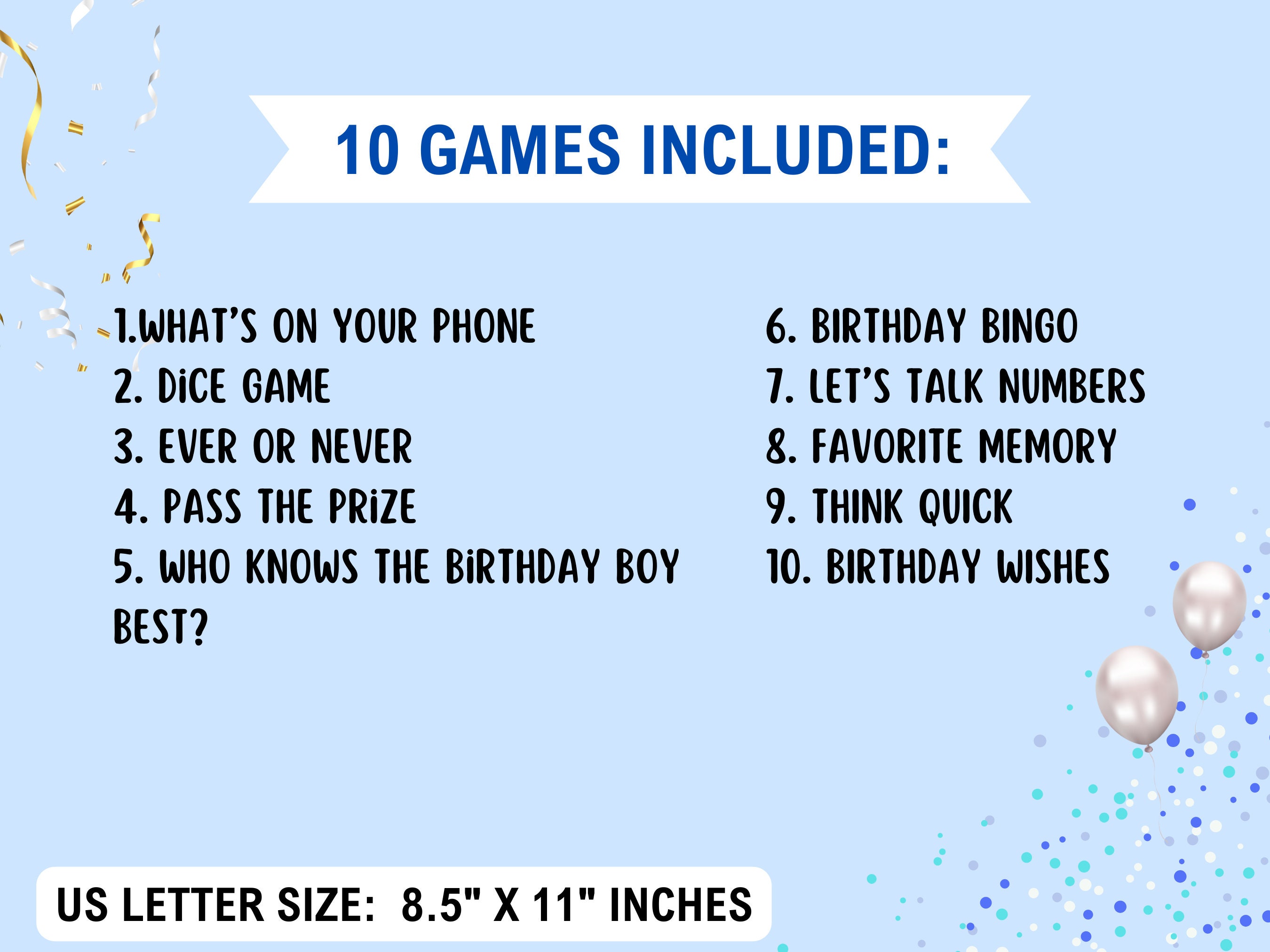 Birthday Games Bundle for Him, Who Knows the Birthday Boy Best ...