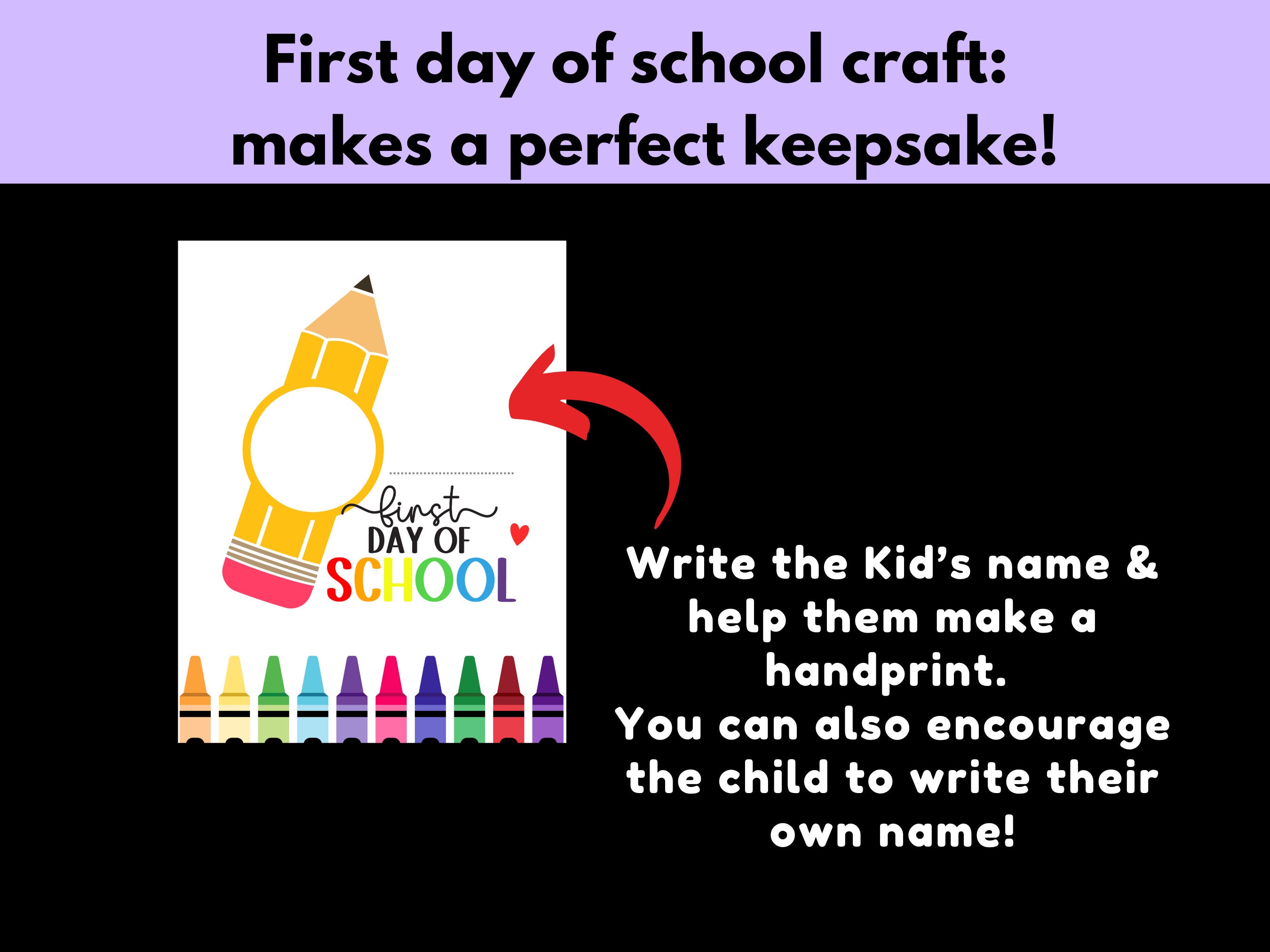 First Day of School Handprint Craft, Back to School Craft, 1st Day ...
