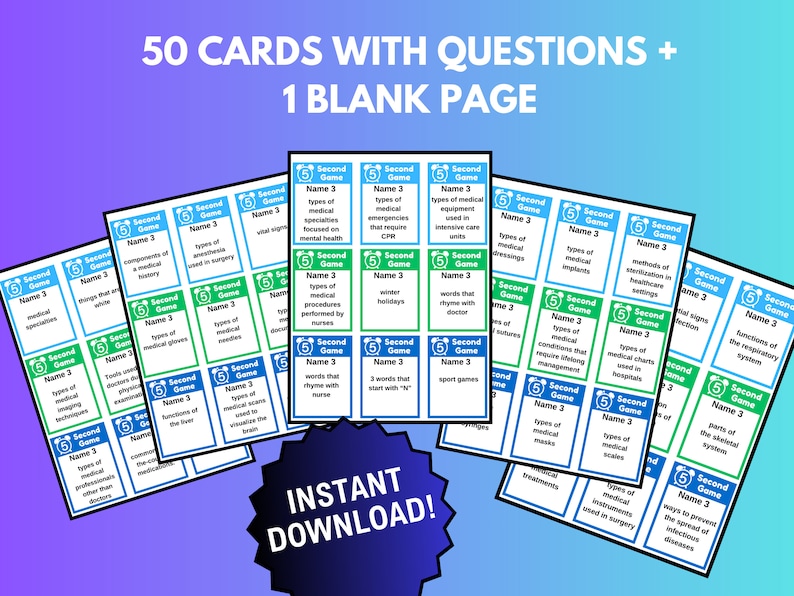 Nurse Games, 5 Second Game for Nurse Party, Medical Games, Nurse Week ...