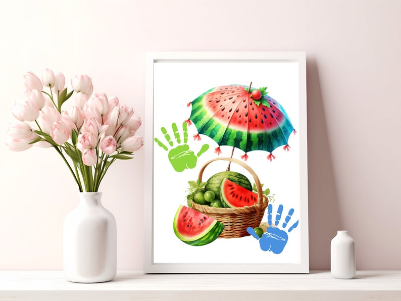 Watermelon Handprint Bundle, Summer Handprint Craft Bundle, Watermelon ...