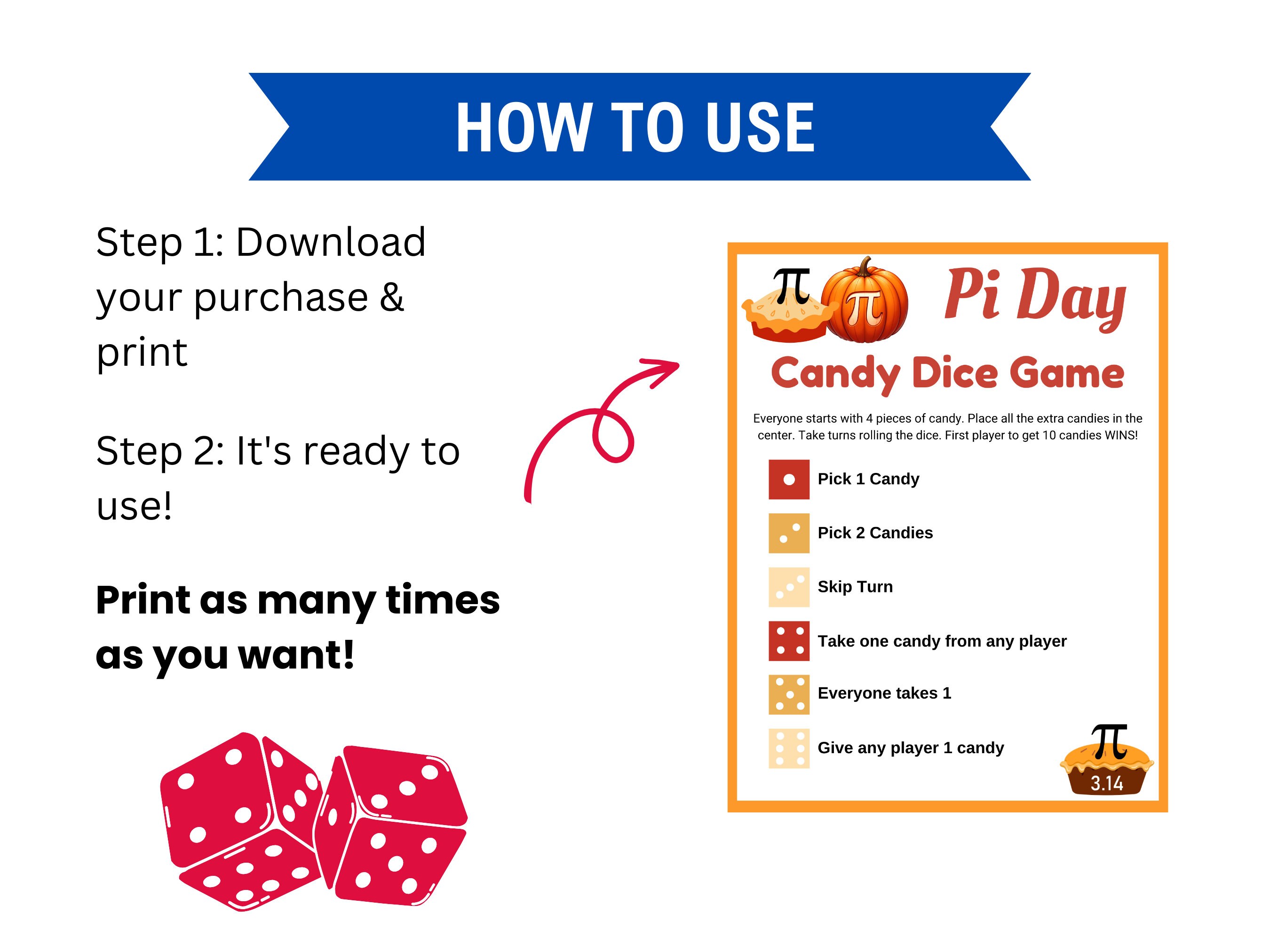 Pi Day Game, Candy Dice Game, Pi Day Ideas for Teachers, Classroom Pi ...