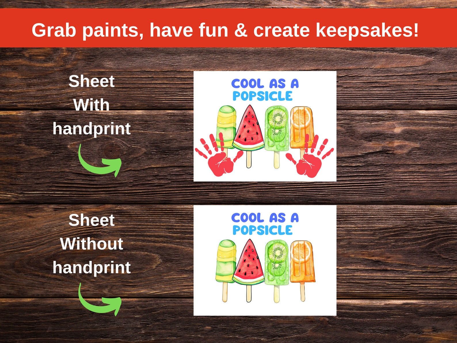 Popsicle Handprint Craft, Summer Handprint Craft, Popsicle Footprint ...