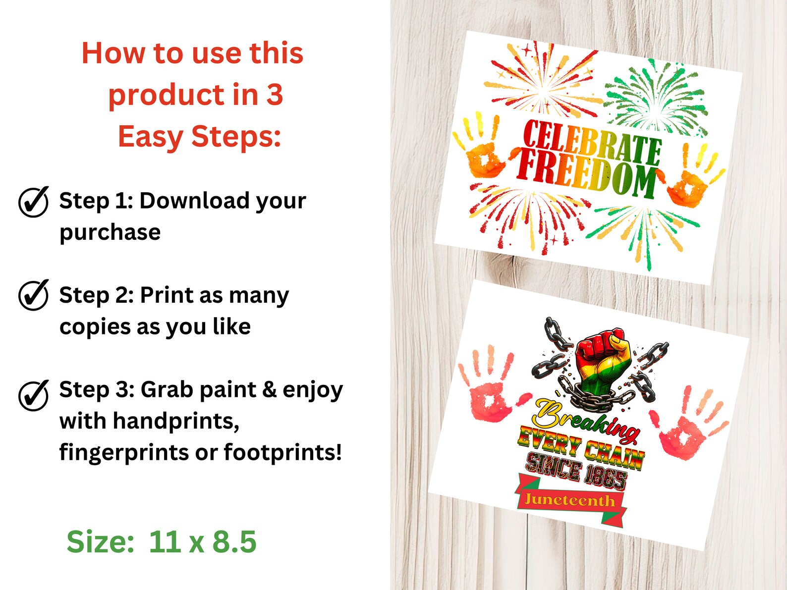 Juneteenth Handprint Craft 6 Designs, Juneteenth Craft for Kids ...
