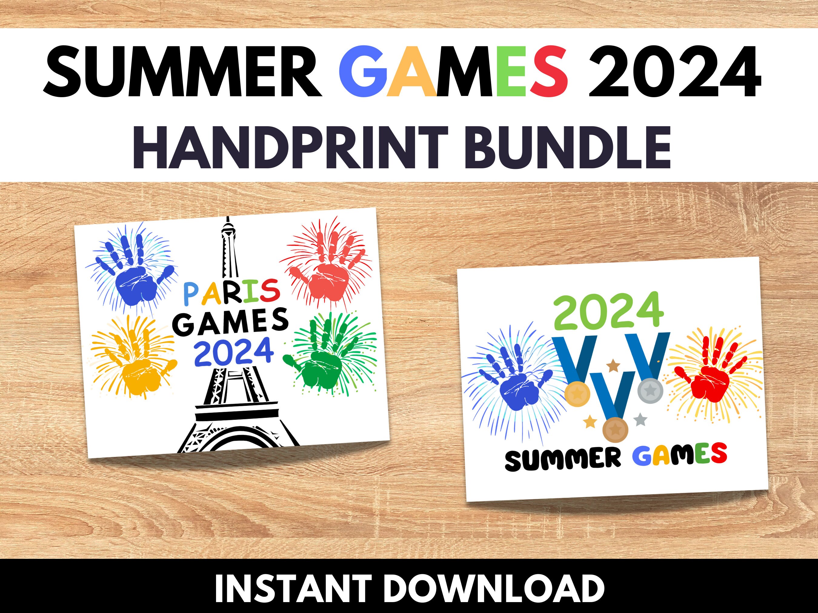 2024 Summer Games Handprint Art Bundle, 2024 Paris Games, International ...