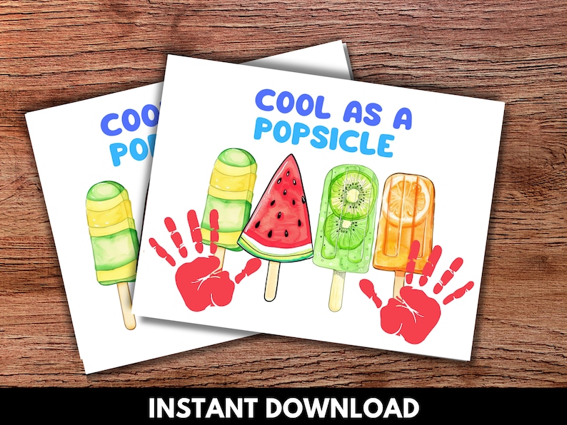 Popsicle Handprint Craft, Summer Handprint Craft, Popsicle Footprint ...