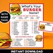 What's Your Burger Name Game With Name Tags & Burger Sign, Burger ...