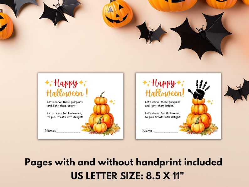 Pumpkin Handprint Art Printable, Pumpkin Poem Handprint Printable ...