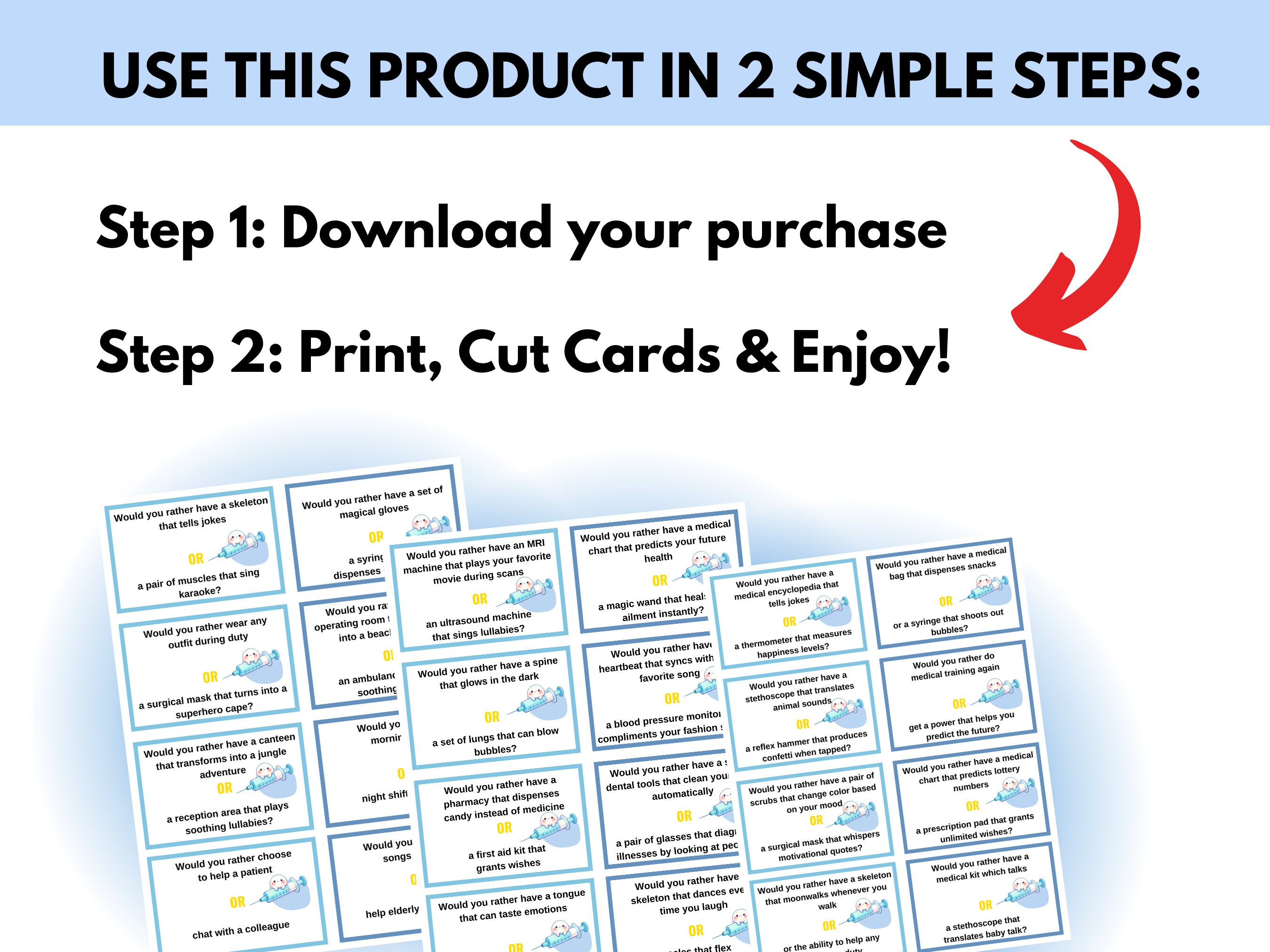 Medical Game: 56 Would You Rather Cards, Nurse Party Games, Nurse Theme ...