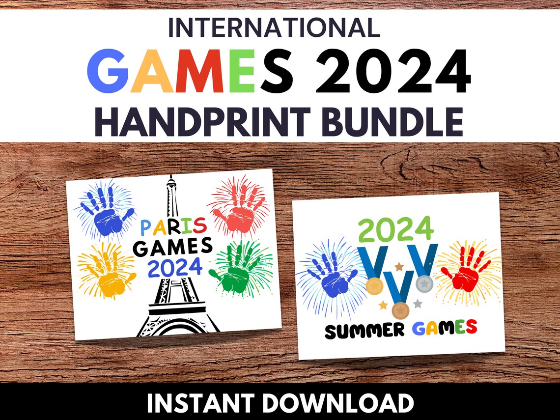 2024 Summer Games Handprint Art Bundle, 2024 Paris Games, International ...