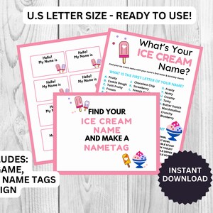 What's Your Ice Cream Name Game, Ice Cream Party Games, Ice Cream Name ...